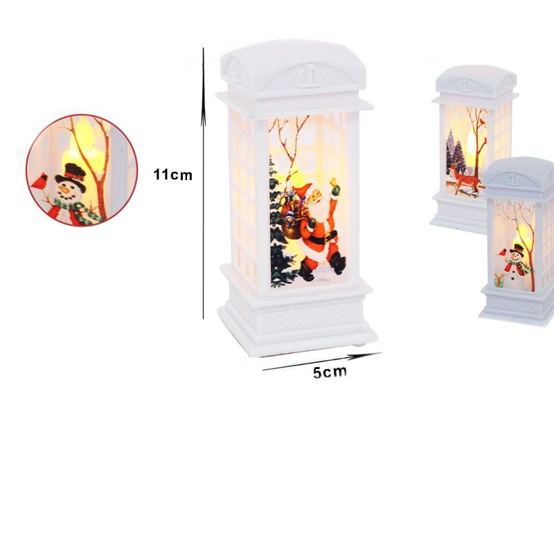 Felinar decorativ de Craciun, lumanare LED, efect flacara, 11 x 5 cm